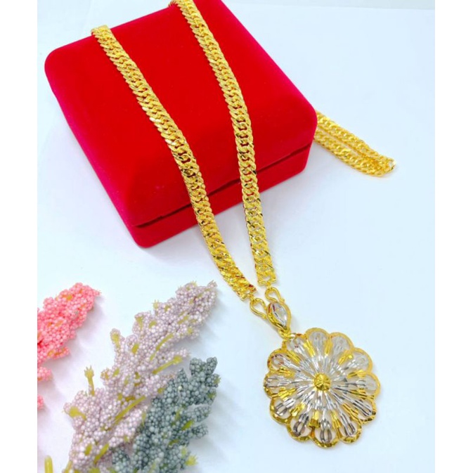 RANTAI LEHER SET DAN LOKET PANJANG 70CM (EMASBANGKOK) | Shopee Malaysia