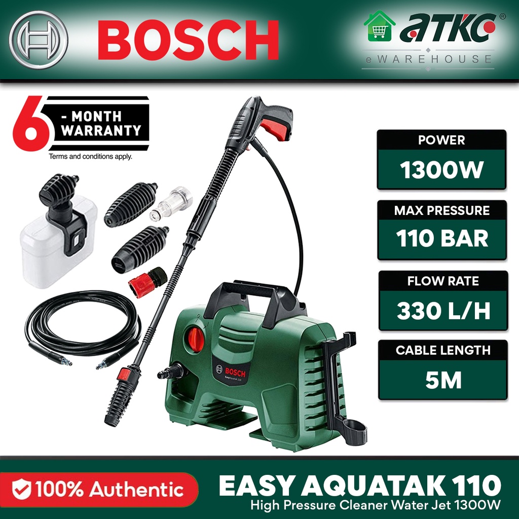 BOSCH Easy Aquatak 110 High Pressure Cleaner Water Jet Mesin Cuci ...