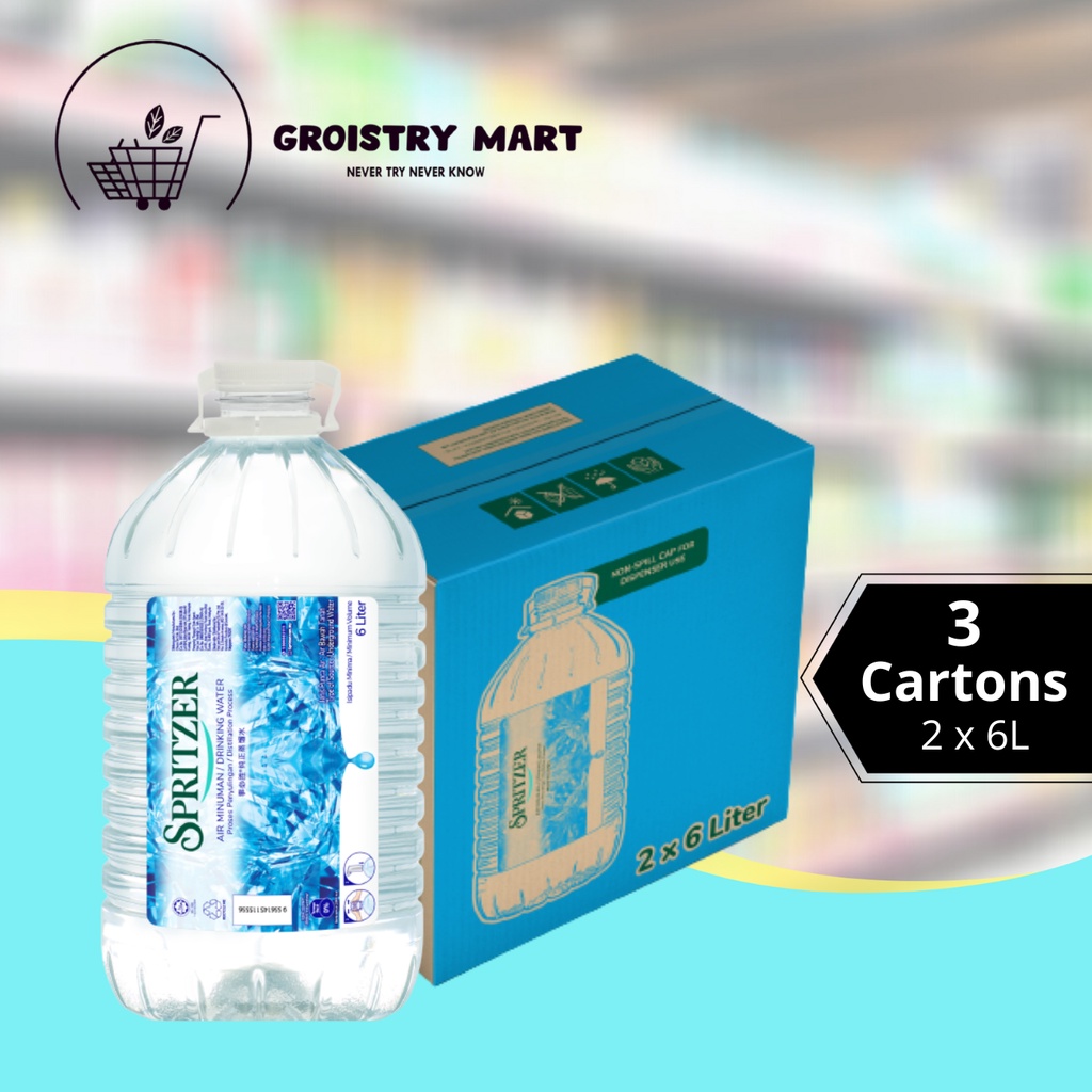 Spritzer Distilled Drinking Water 6 Lit ( 2 x 6Lit ) 3 Cartons [Klang Valley & Seremban Delivery ...