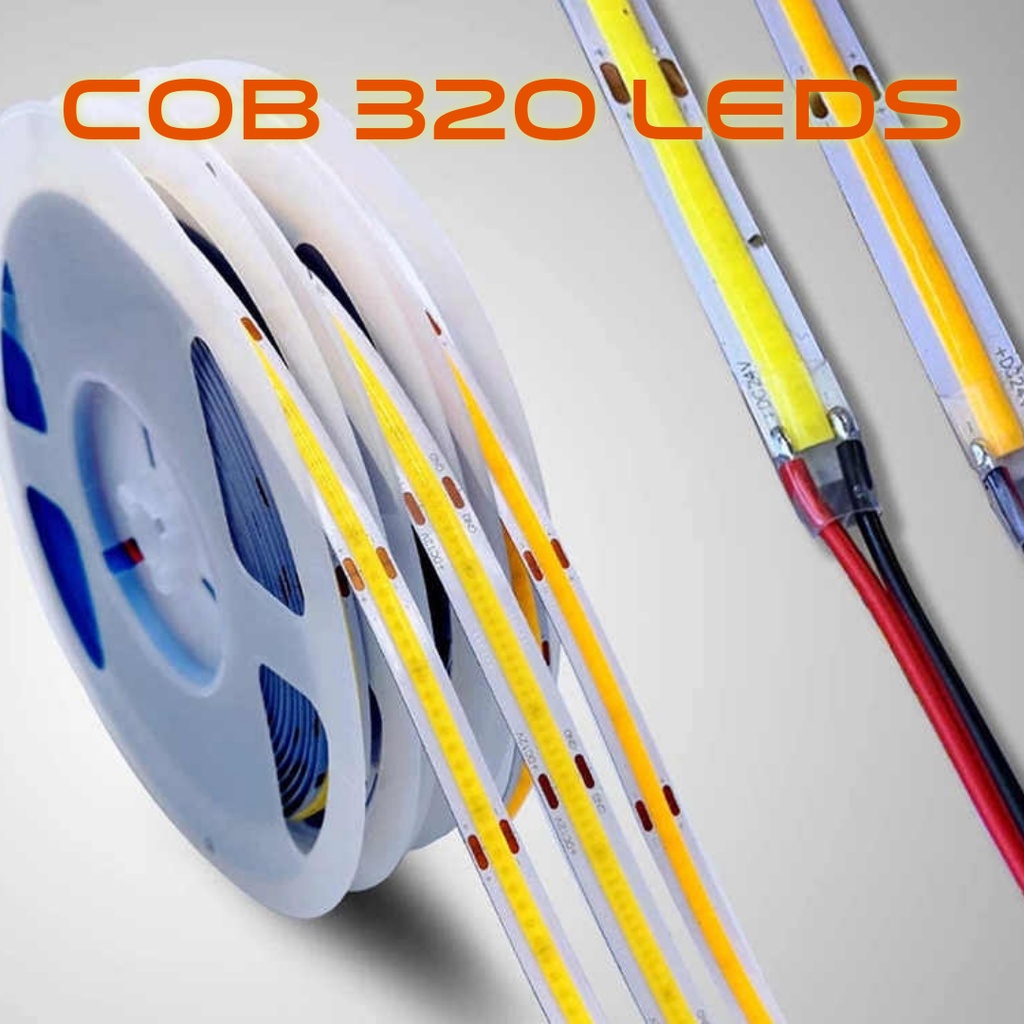 COB LED Strip 5 Meter Flexible Uniline DC12V 3000K 4000K 6000K 320 LEDS Ultra Bright | Shopee ...