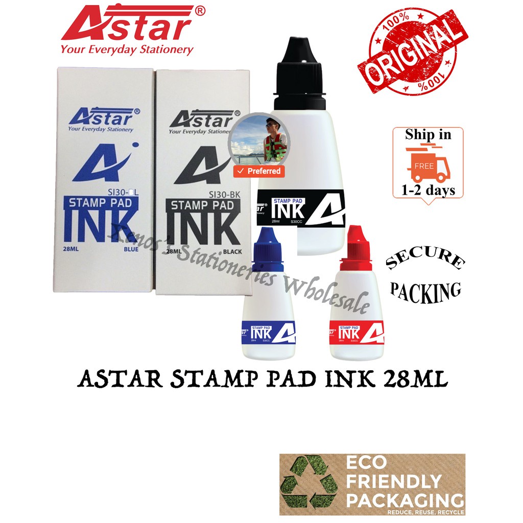 ASTAR STAMP PAD INK 28ML (S130) (READY STOCK / 100% ORIGINAL) | Shopee ...
