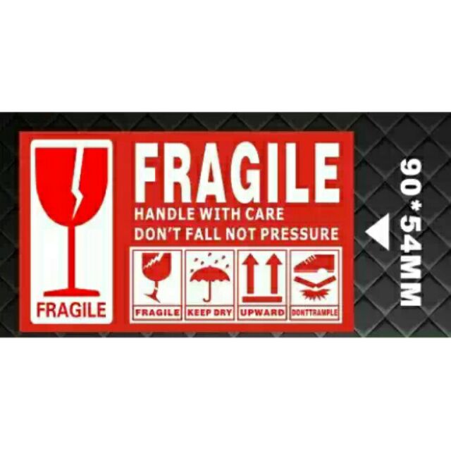 Fragile Sticker 90mm x 54mm | Shopee Malaysia