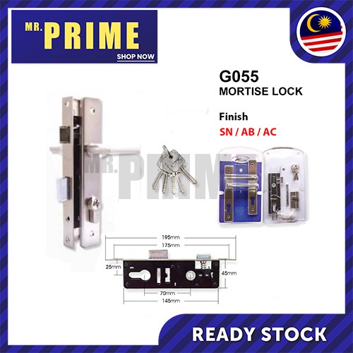 ALINE G055 MORTISE LOCK HANDLE ENTRANCE IRON DOOR GATE LOCK SET ...