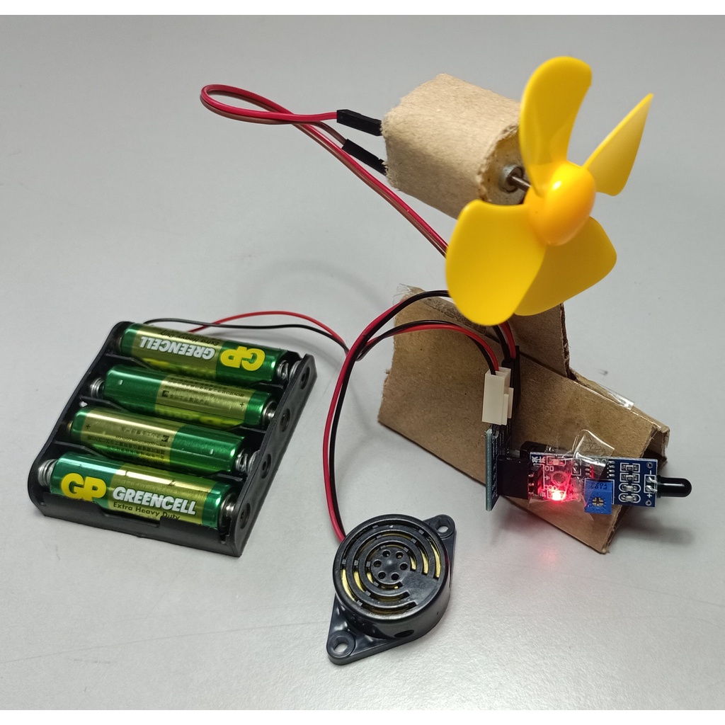 sensor api + kipas automatik, flame sensor + automatic fan, RBT T3 ...