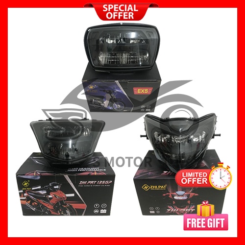 ZHI PAT ZHIPAT KAMPU DEPAN HEADLAMP HEAD LAMP YAMAHA LC135 LC 135 V1 V2 V3 V4 V5 V6 V7 EX5 SMOKE ...