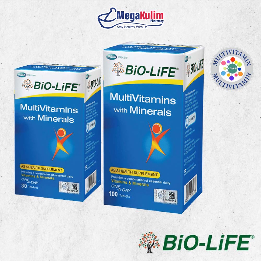 Biolife Multivitamins with Minerals (30 Tab / 2 X 100 Tab) | Shopee ...
