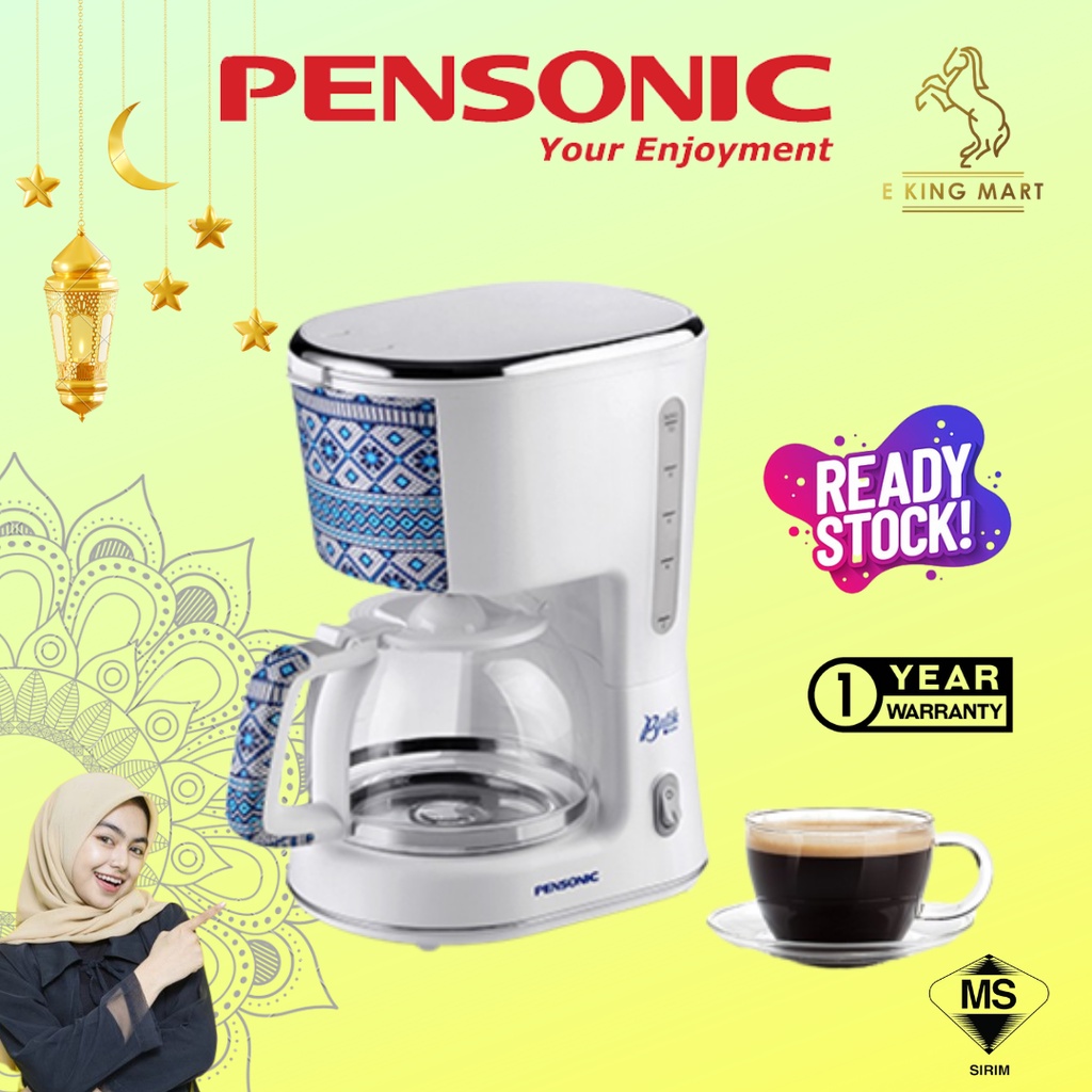 Pensonic Coffee Maker Batik Series PCM-1903 -1.25L 10Cups with Nylon ...