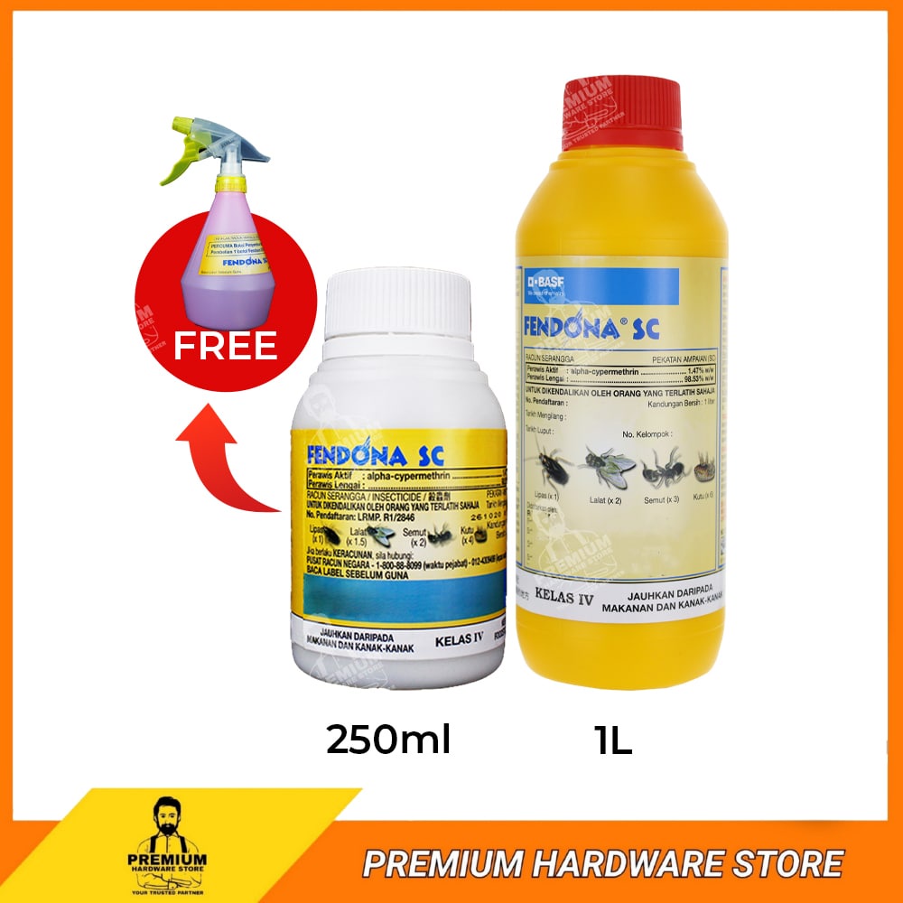 BASF Fendona SC 250ML & 1 Liter Alpha-Cypermethrin 1.47% Bed Bug Killer ...