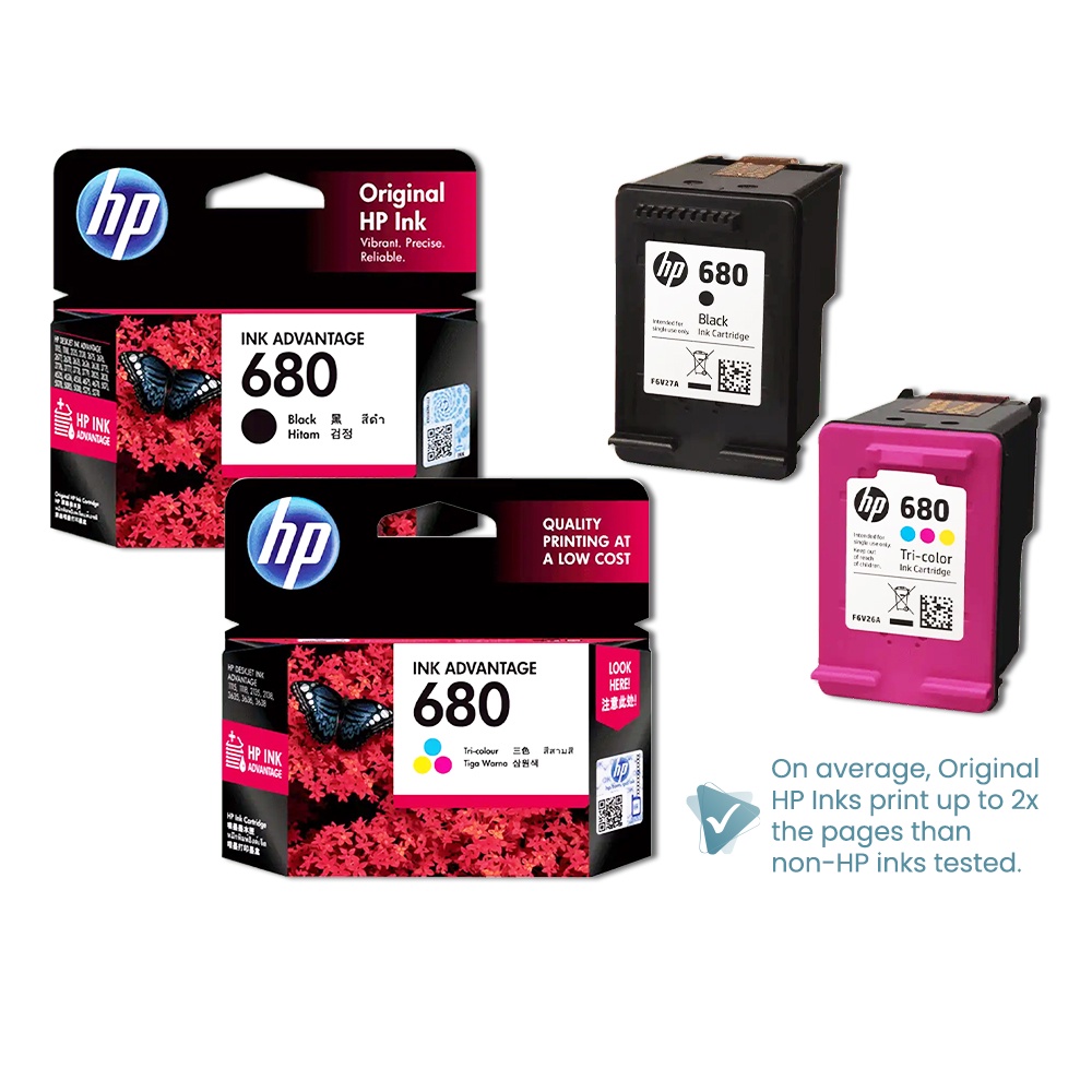 HP 680 Black Tri-Color Original Ink Advantage Cartridge | Shopee Malaysia