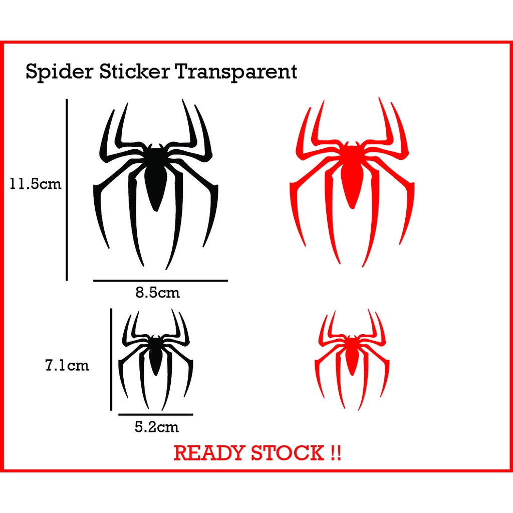 Spider Sticker Red Black Transparent Spiderman sticker car sticker ...