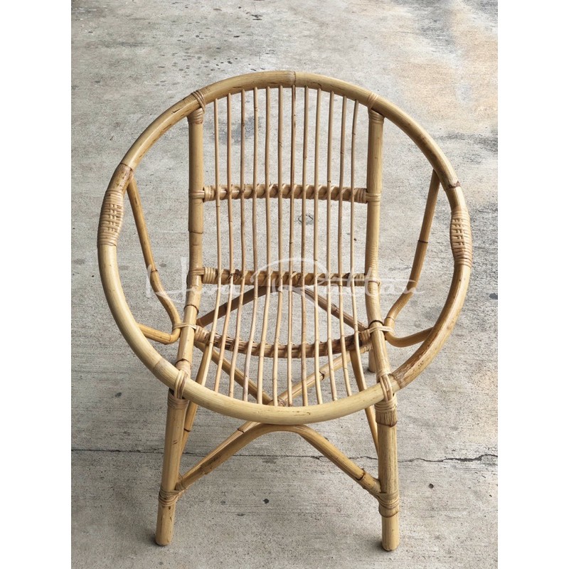 Kerusi rotan sandar bulat / Kerusi bulat rotan mantang / Rattan round ...