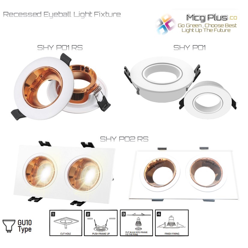 Lighting Fixtures & Eyeball Fitting White / White+ Rose Gold Eyeball ...