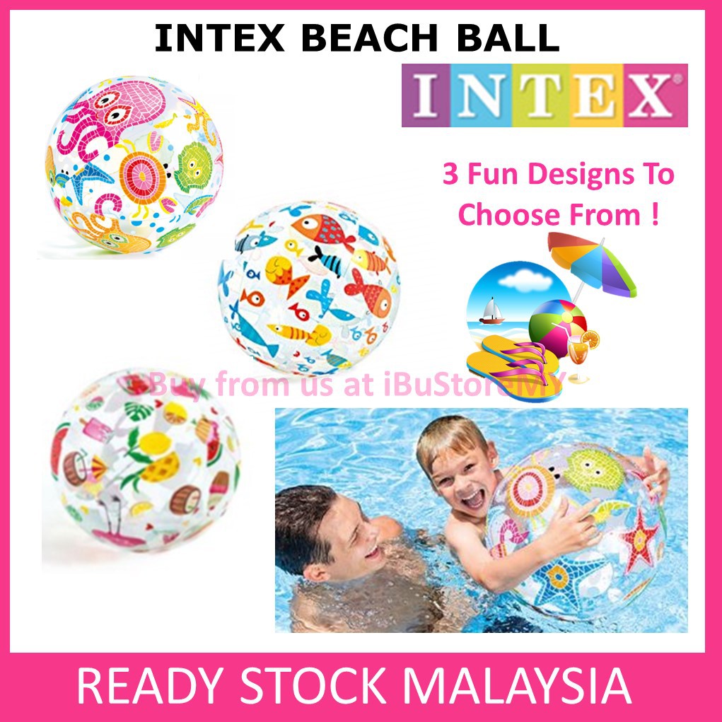 Intex Beach Ball Play Swimming Pool Kids Adult Inflatable Beach Ball ...