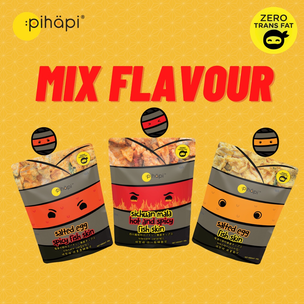 [HALAL] 15 packs x 50g = 750g Pihapi Salted Duck Egg Fish Skin Snacks ...