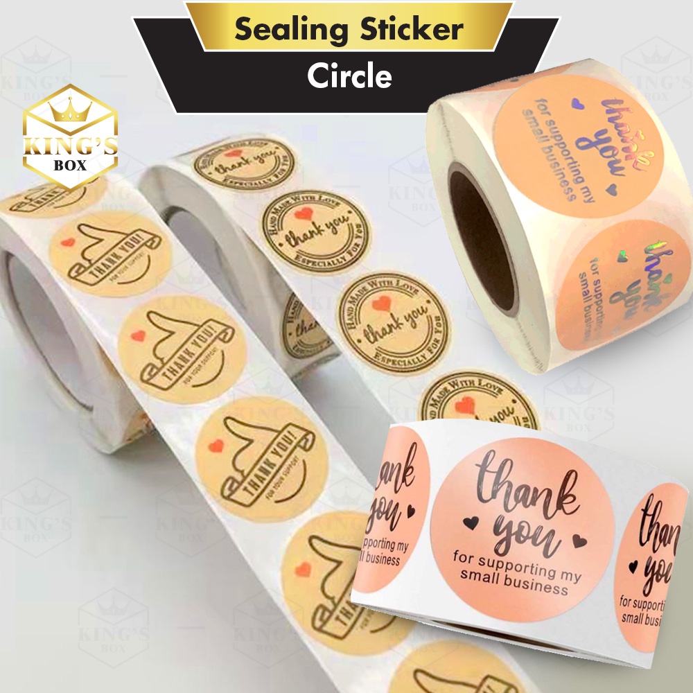 READY STOCK! Craft Paper Sticker- Thank you Sticker Seal Label Thank ...