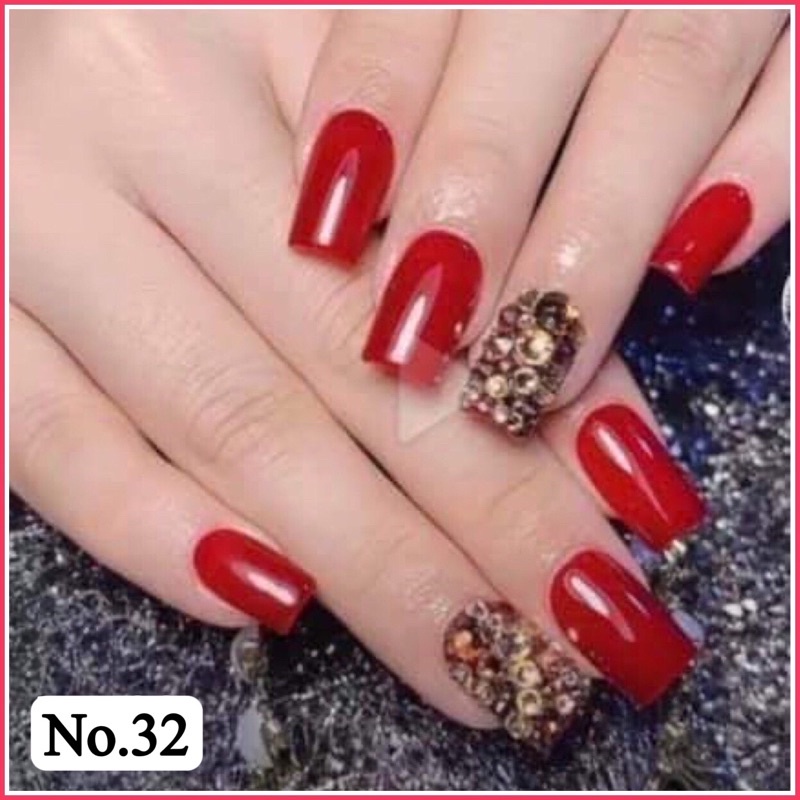 Fake nails ( box 24pcs + nail glue + sticker silicon + nail files ...