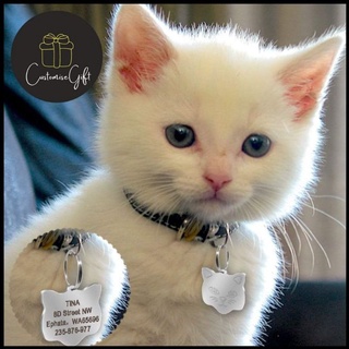 Custom Engrave Tag Kucing Dog Cat Name Tag Pendant Loket Ukir Pet ID ...