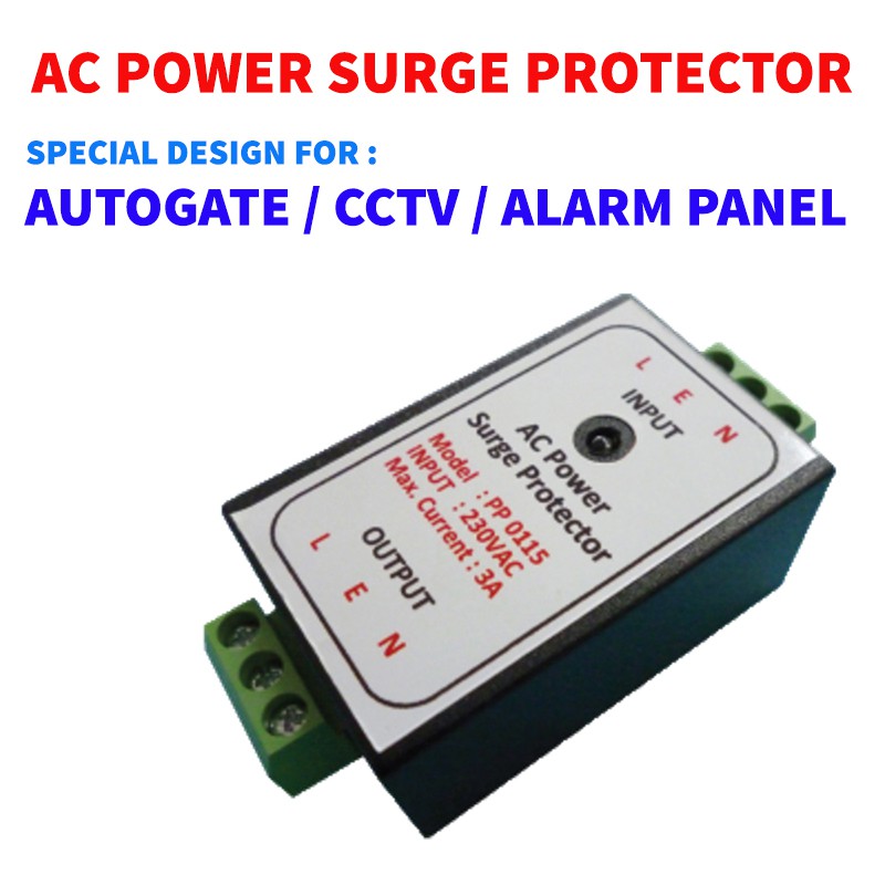 AC 230V POWER SURGE PROTECTOR LIGHTNING ARRESTOR AUTOGATE CCTV | Shopee ...