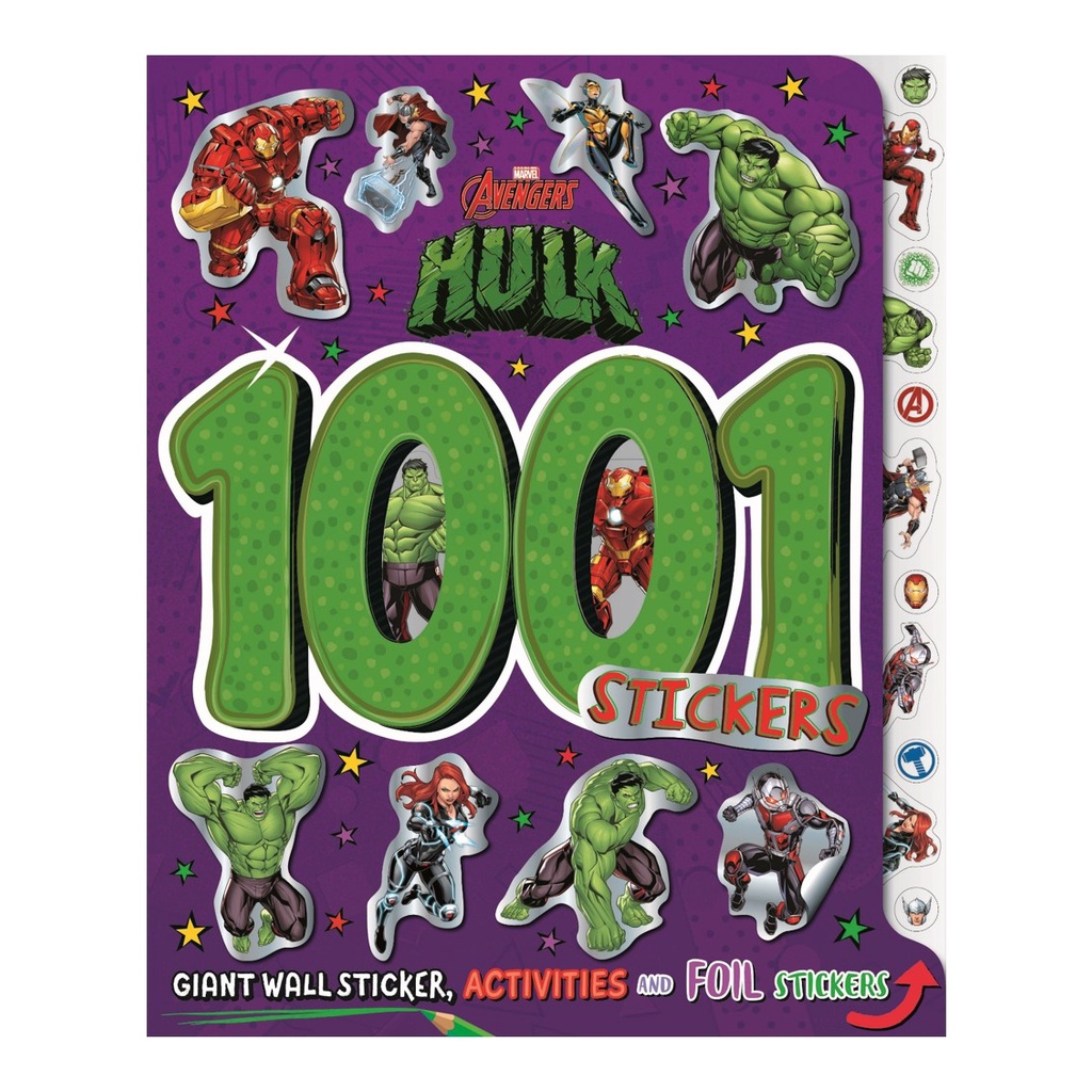 Sticker Book Colouring Book Marvel Avengers Hulk Activity With 1001 ...