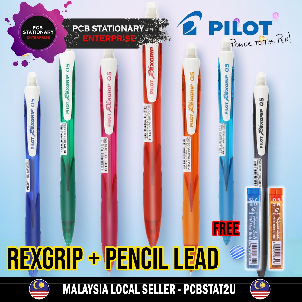 Pilot Rexgrip Mechanical Pencil+Free Pencil Lead Tube/Pensel Tekan 0 ...