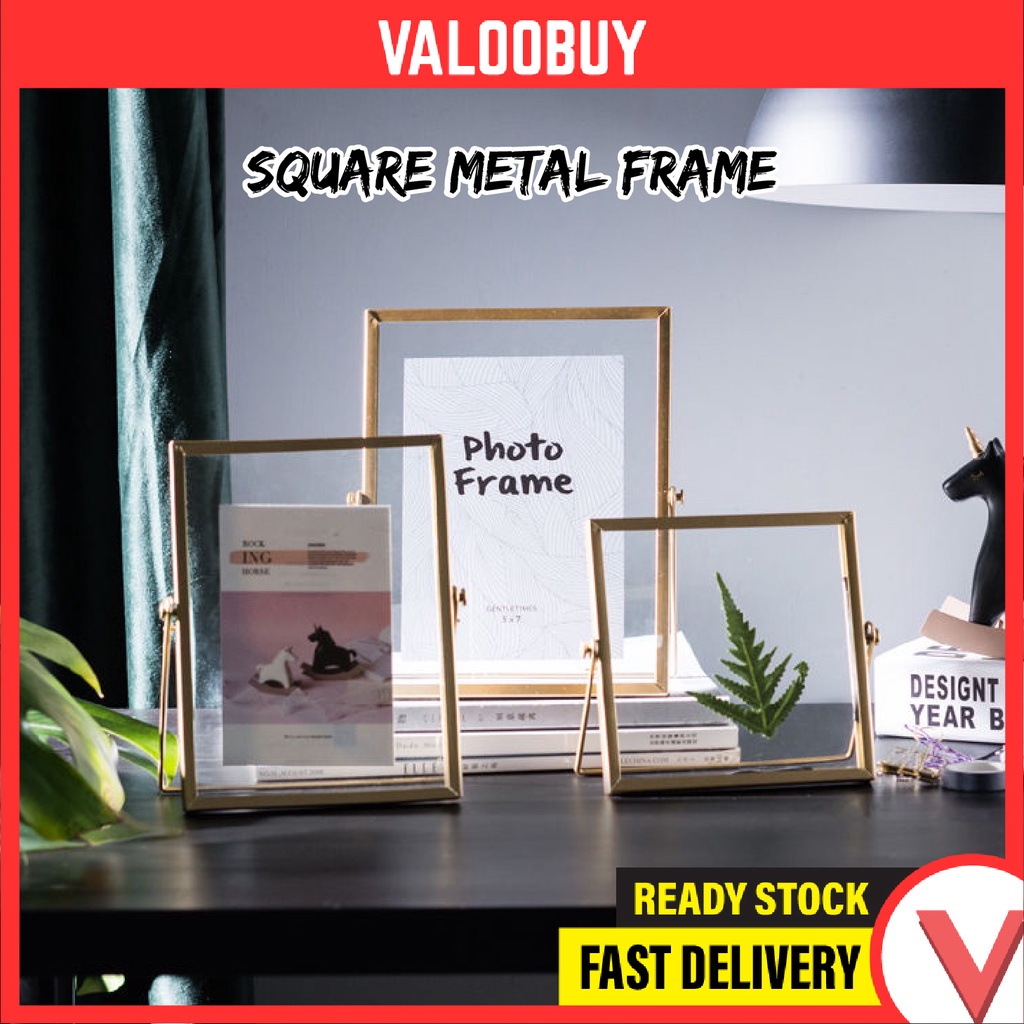 Square Gold/Black Metal Frame 4inch/6inch/7inch European Style Table ...