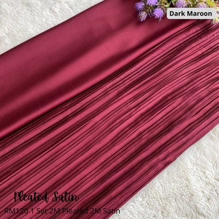 kain pleated satin dan set combo pleated dengan satin plain sesuai ...