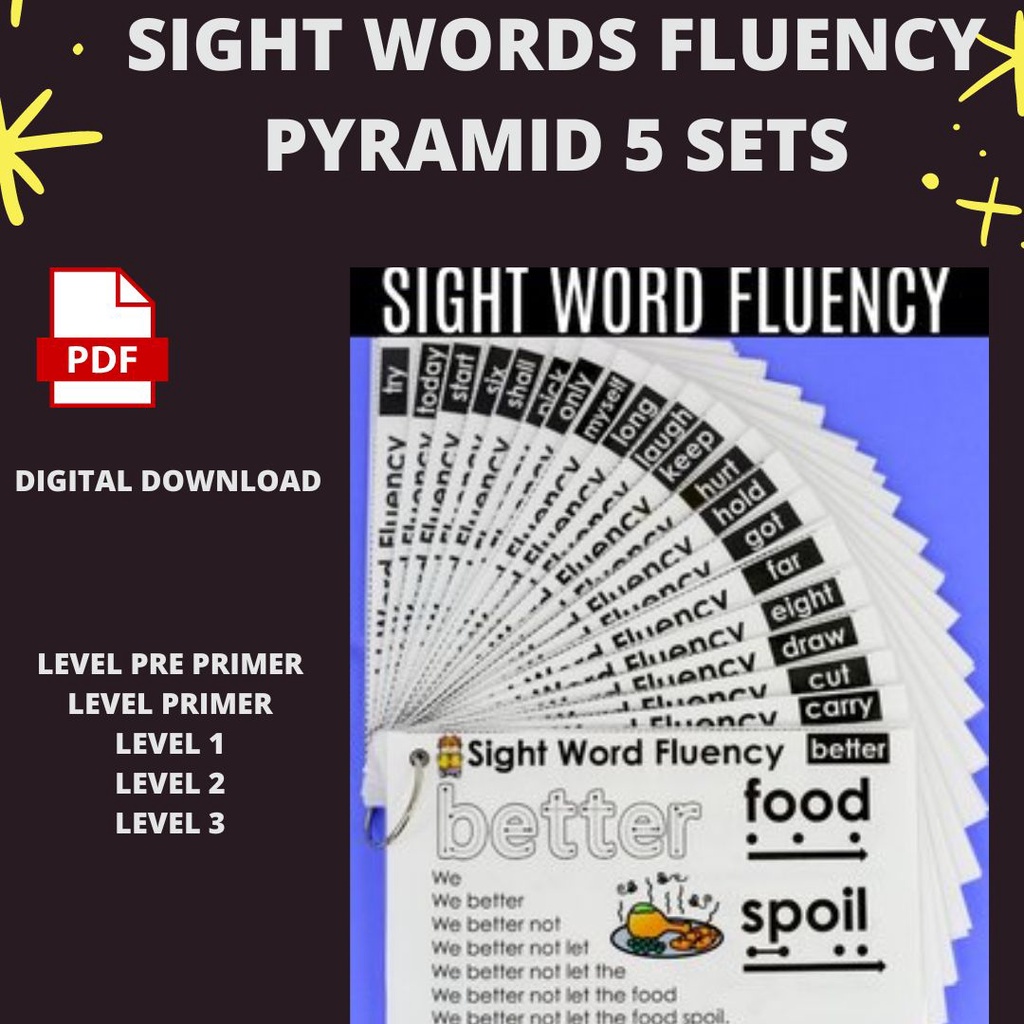 222-Sight Word Fluency Pyramid Sentences Bundle Printable Pdf | Shopee ...