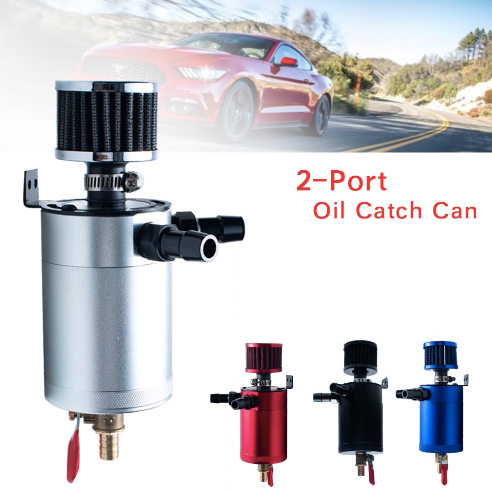 Universal Aluminum 2-port / 3-port Oil Catch Can Tank with Breather ... Universal Aluminum 2-port / 3-port Oil Catch Can Tank with Breather ...