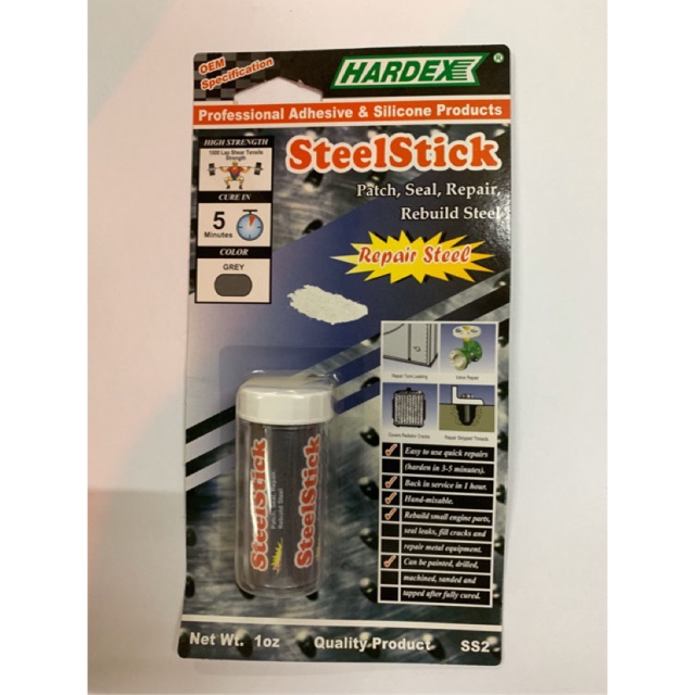 HARDEX STEELSTICK REINFORCED EPOXY COMPOUND SS 2 | Shopee Malaysia