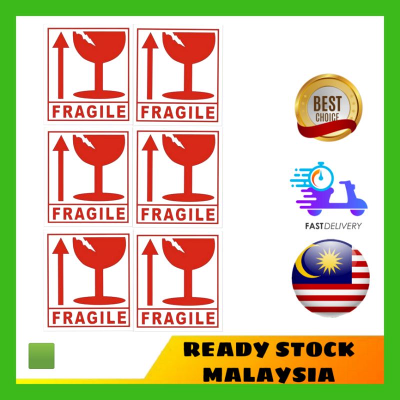 [Stock Available] Fragile Sticker Label for Shipping Parcel Boxes ...