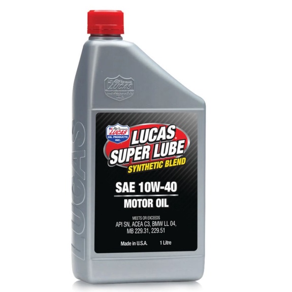 Lucas Super Lube Synthetic Blend SAE 10W-40 Motor Oil (1 Liter) CAR ...