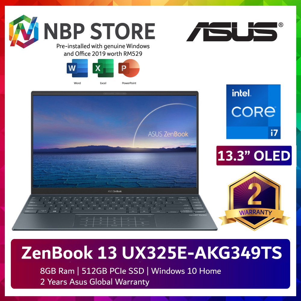 Asus ZenBook 13 UX325E-AKG349TS 13.3'' OLED FHD Laptop Pine Grey ...