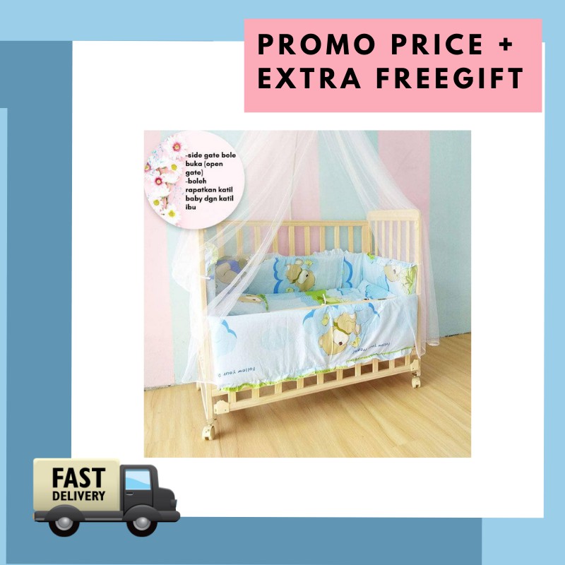 [READY STOCK]-FULL SET ADJUSTABLE BABY COT/KATIL BABY+EXTRA FREEGIFT ...