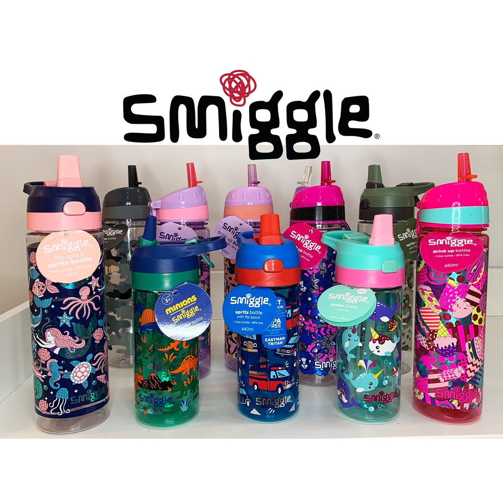 Smiggle Water Bottle Kids With Straw Botol Air Budak BPA Free Botol Air ...