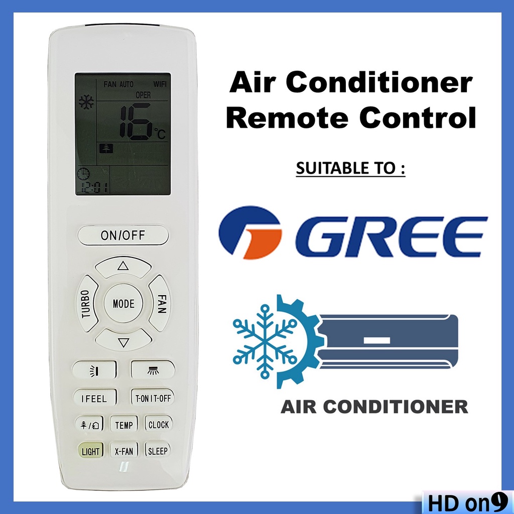 GREE Air Conditioner Remote Control Replacement (YAP1F) | Shopee Malaysia
