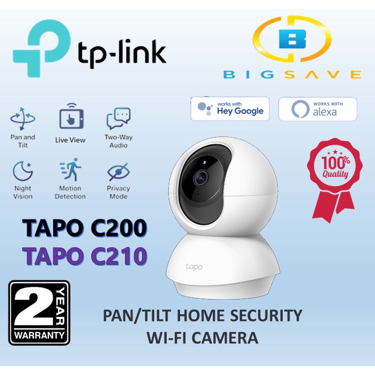 TP-LINK TAPO C200 2MP / TAPO C210 3MP PAN/TILT HOME SECURITY WIFI CAMERA | Shopee Malaysia