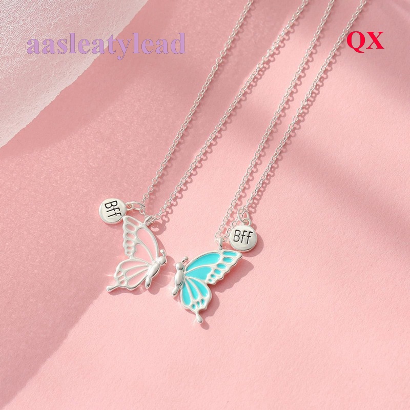 QX BFF Necklace for 2, Half Cute Aesthetic Butterfly Best friend ...