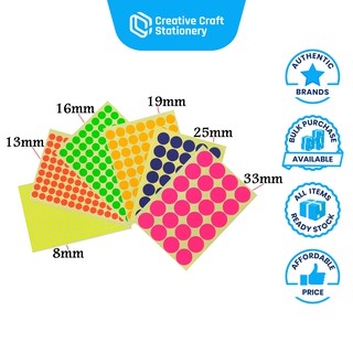 10's Self Adhesive white label sticker / Round dot sticker Pelekat ...