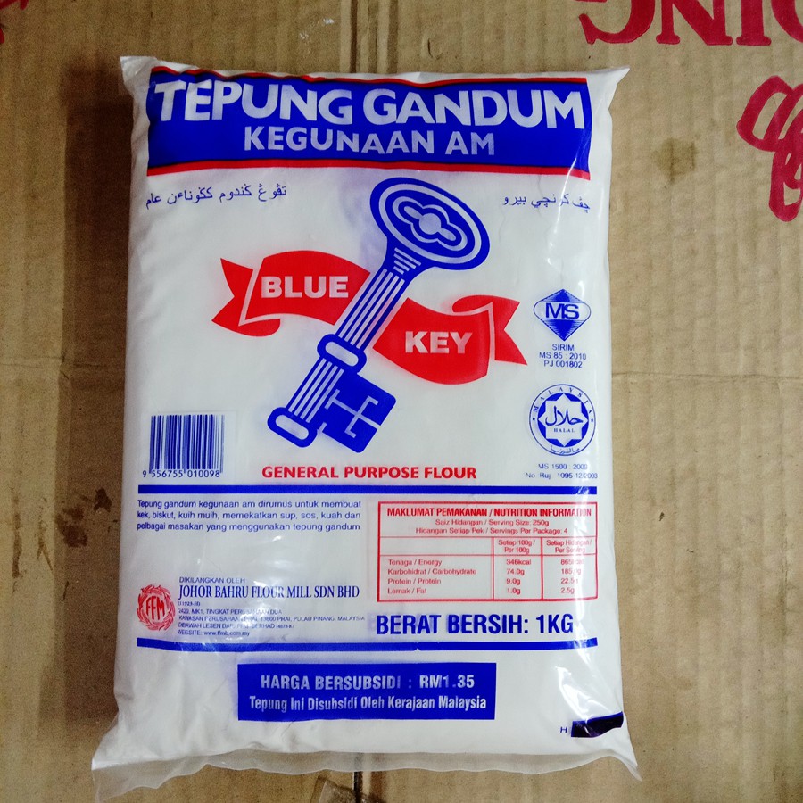 TEPUNG GANDUM CAP KUNCI 1KG / WHEAT FLOUR / HALAL / BAKING | Shopee ...