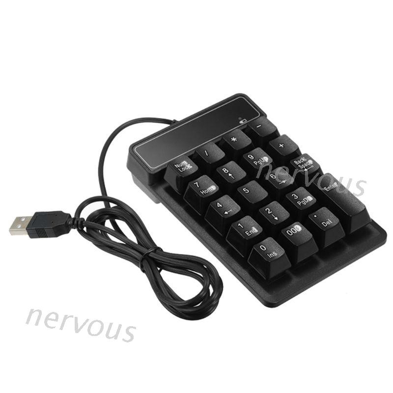 NER Mini USB Wired Numeric Keypad 19 Keys Digital Number Pad Numpad ...