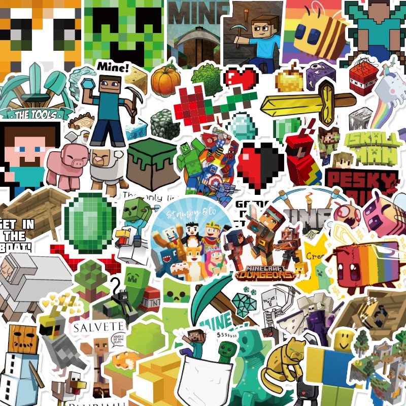 Minecraft Cartoon Steve JJ 50pcs Stickers Cute Stickers Decorative ...