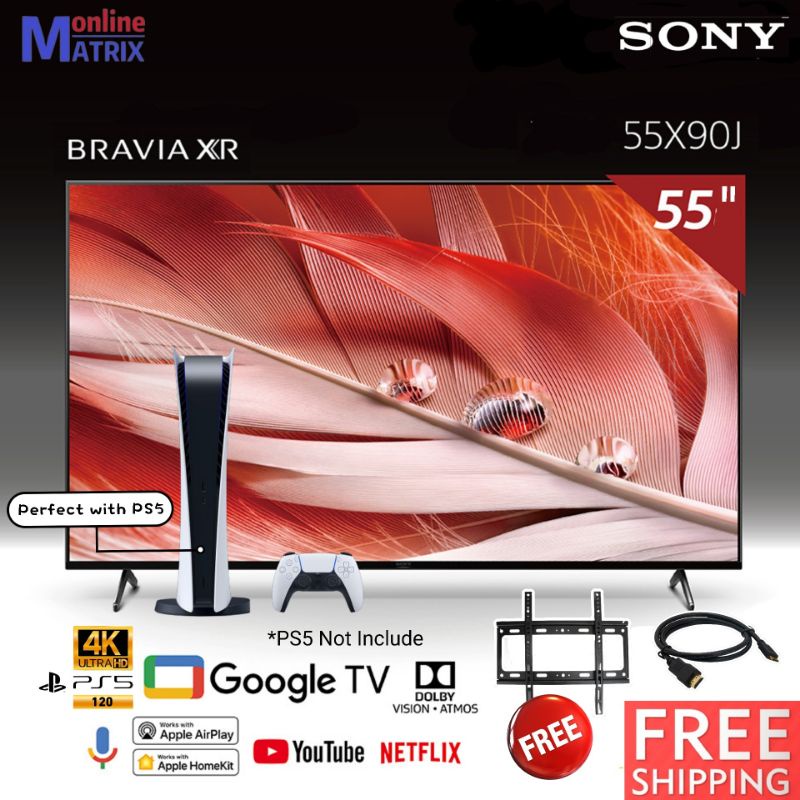 Sony X90J Bravia XR Full Array LED 4K UHD HDR Smart Android TV Google TV (55") XR-55X90J 55X90J ...