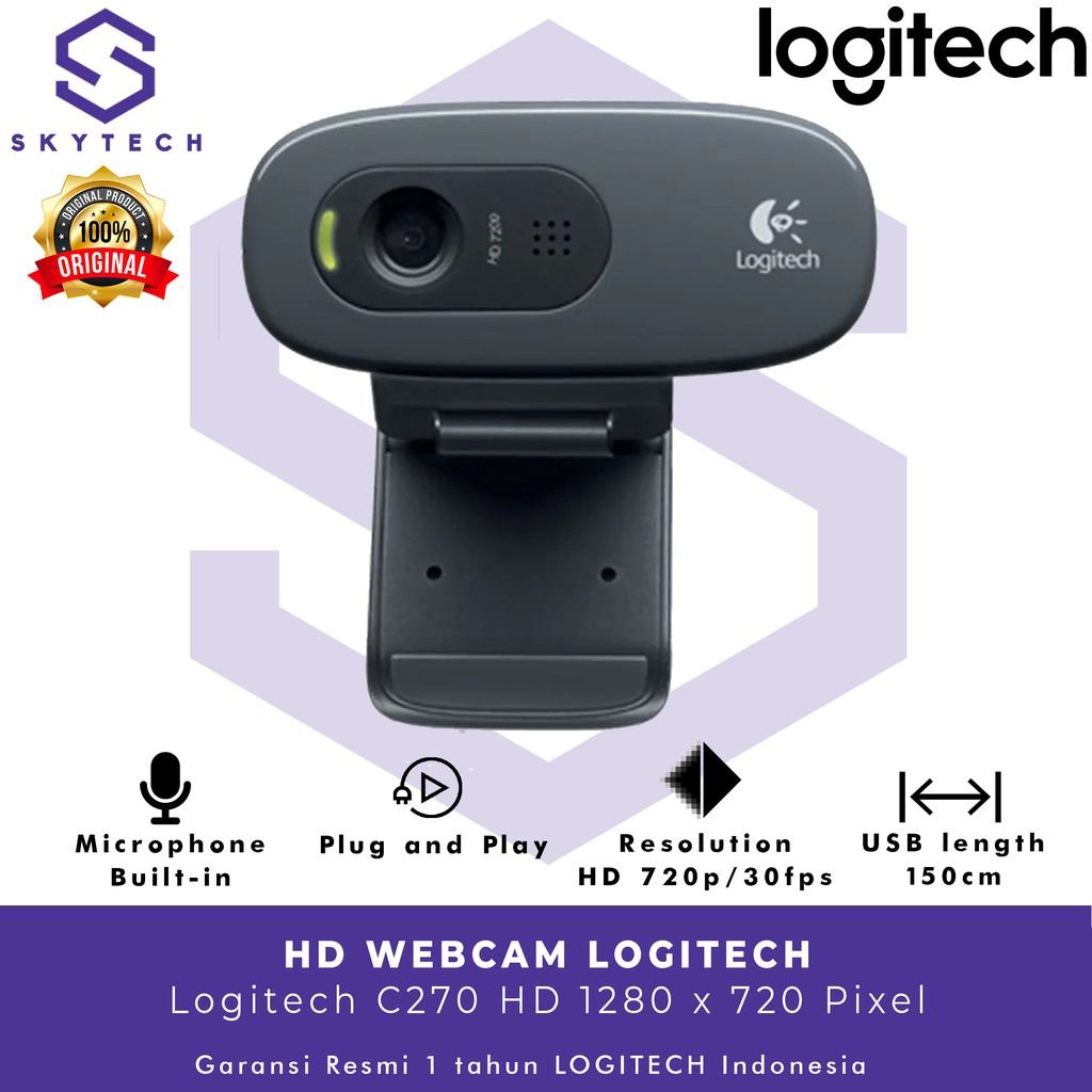 Webcam LOGITECH C270 HD ORIGINAL Official Warranty | Shopee Malaysia