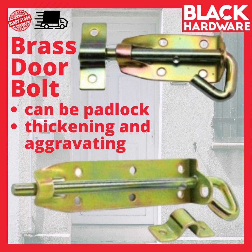 BLACK HARDWARE Brass Security Safety House Door Bolt Lock Latch Selak ...
