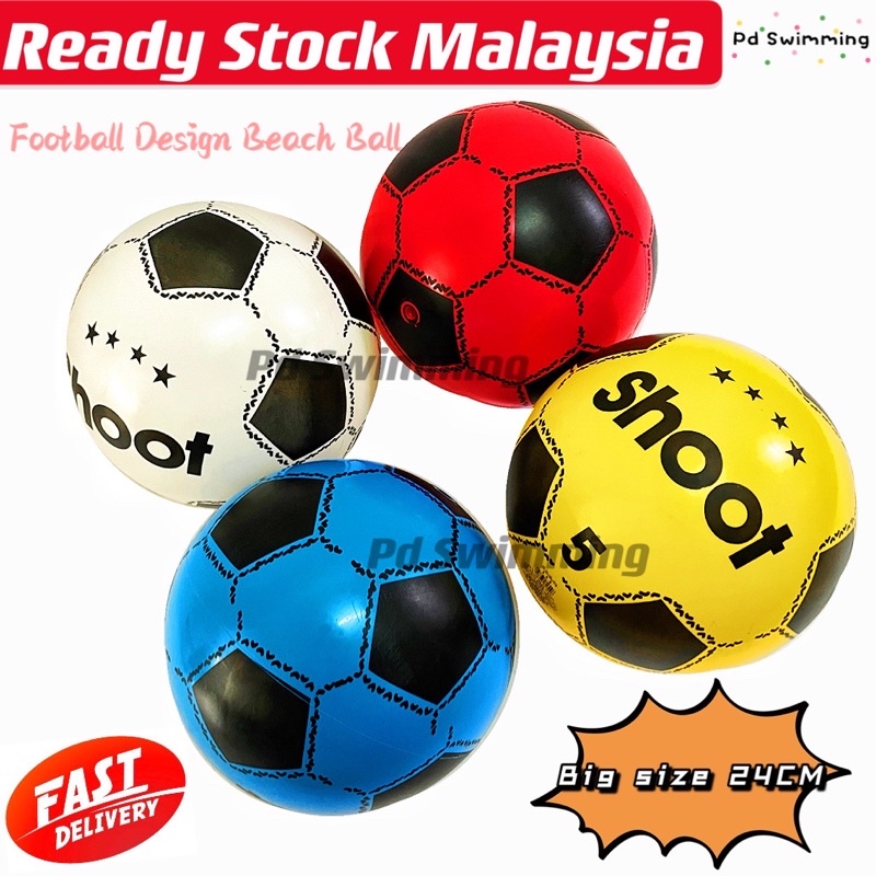 [Ready Stock]Inflatable PVC Football Design Colourful Beach Ball Kids ...
