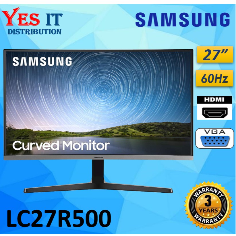 Samsung 27" LC27R500 Curved Monitor (4ms , FHD , VA Panel , 1800R ...