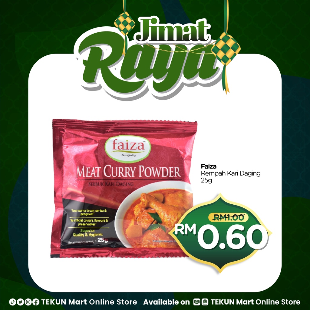 Faiza Rempah Kari Daging (25g x 1) (EXPIRY DATE: 11/5/2022) | Shopee ...
