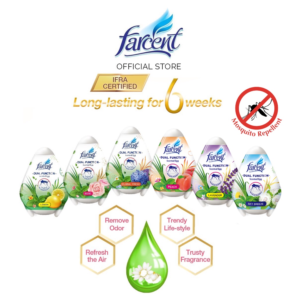 Farcent Scented Gel Egg Air Freshener Mosquito Repellent Lavender Peach ...