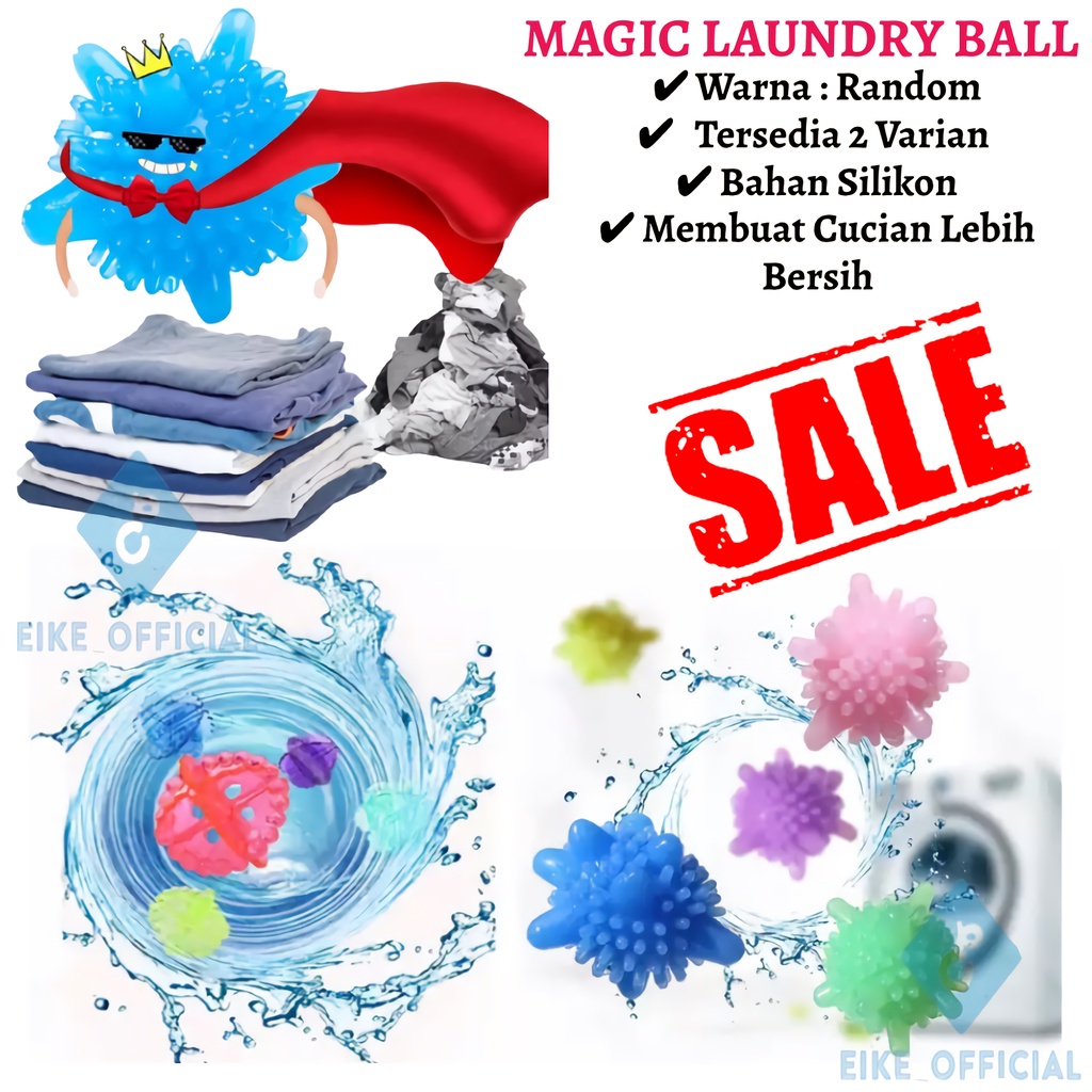 (Eike) Magic Laundry Ball / Anti Tangle Washing Machine Rubber Ball ...
