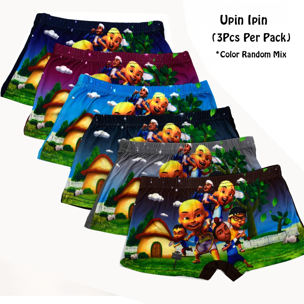 3PCS Pack Kids Boy Cartoon Boxer Cotton Underwear Budak Lelaki | Seluar ...